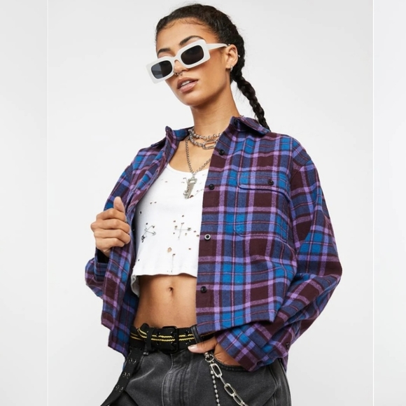 Obey | Tops | Obey Organic Camille Crop Flannel Shirt | Poshmark
